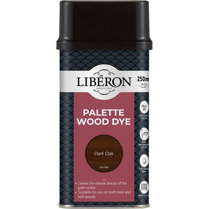 LIBERON PALETTE WOOD DYE DARK OAK 250ML — Paint Stop Limited