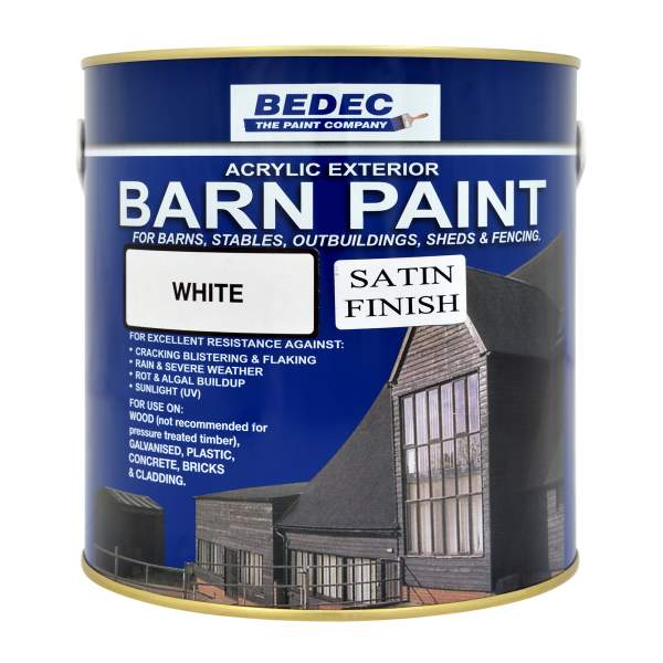 BEDEC BARN PAINT SATIN WHITE 2.5L — Paint Stop Limited