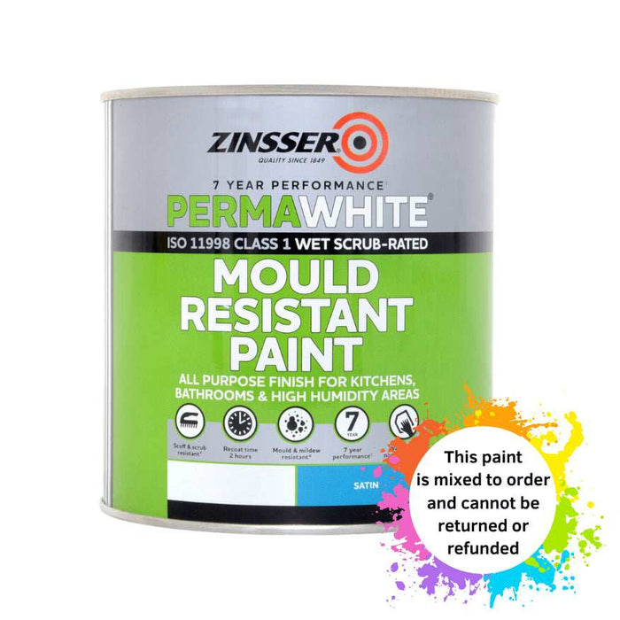 ZINSSER PERMA WHITE INTERIOR SATIN MIXED COLOUR 1L — Paint Stop Limited